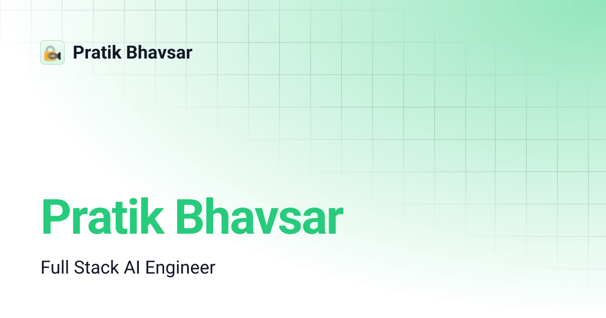 Pratik Bhavsar | Pratik Bhavsar